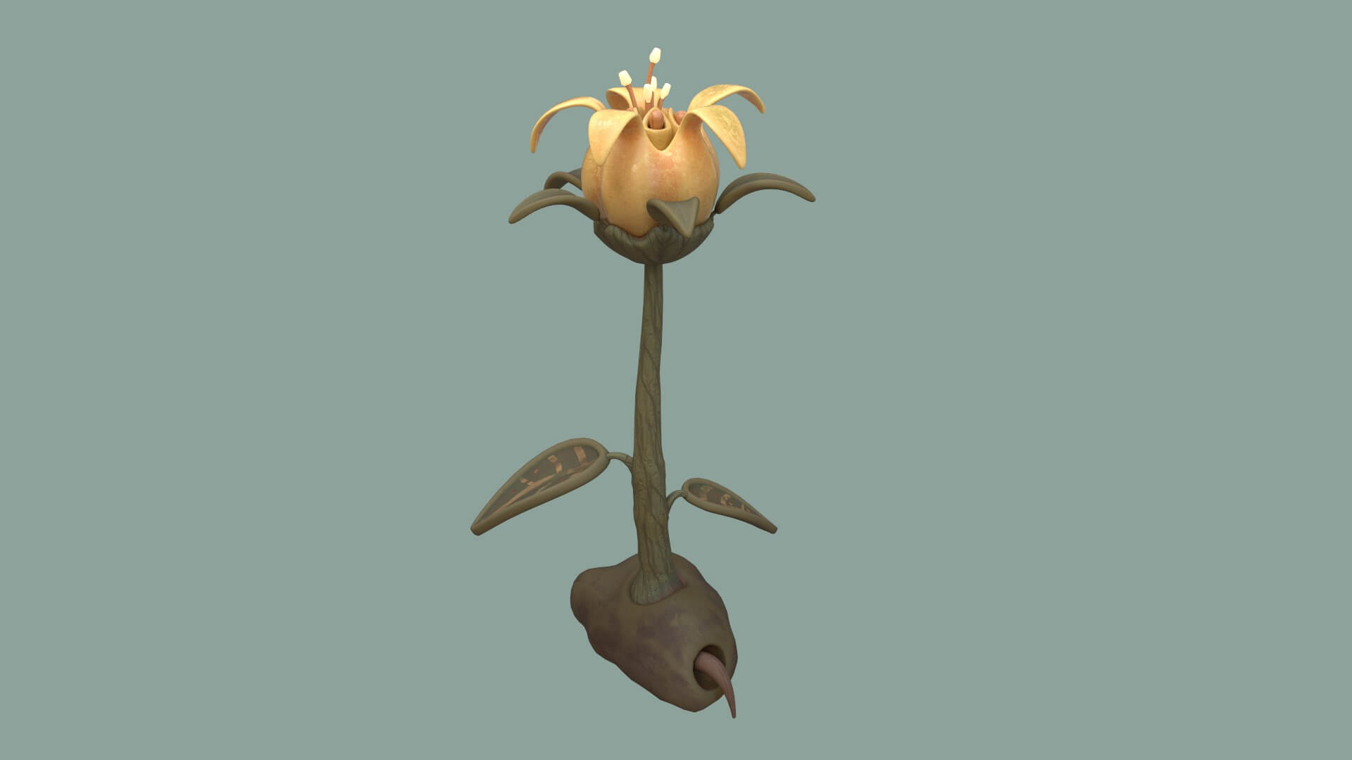 Stylized Fantasy Flower - 3D Model by Art_Teeves