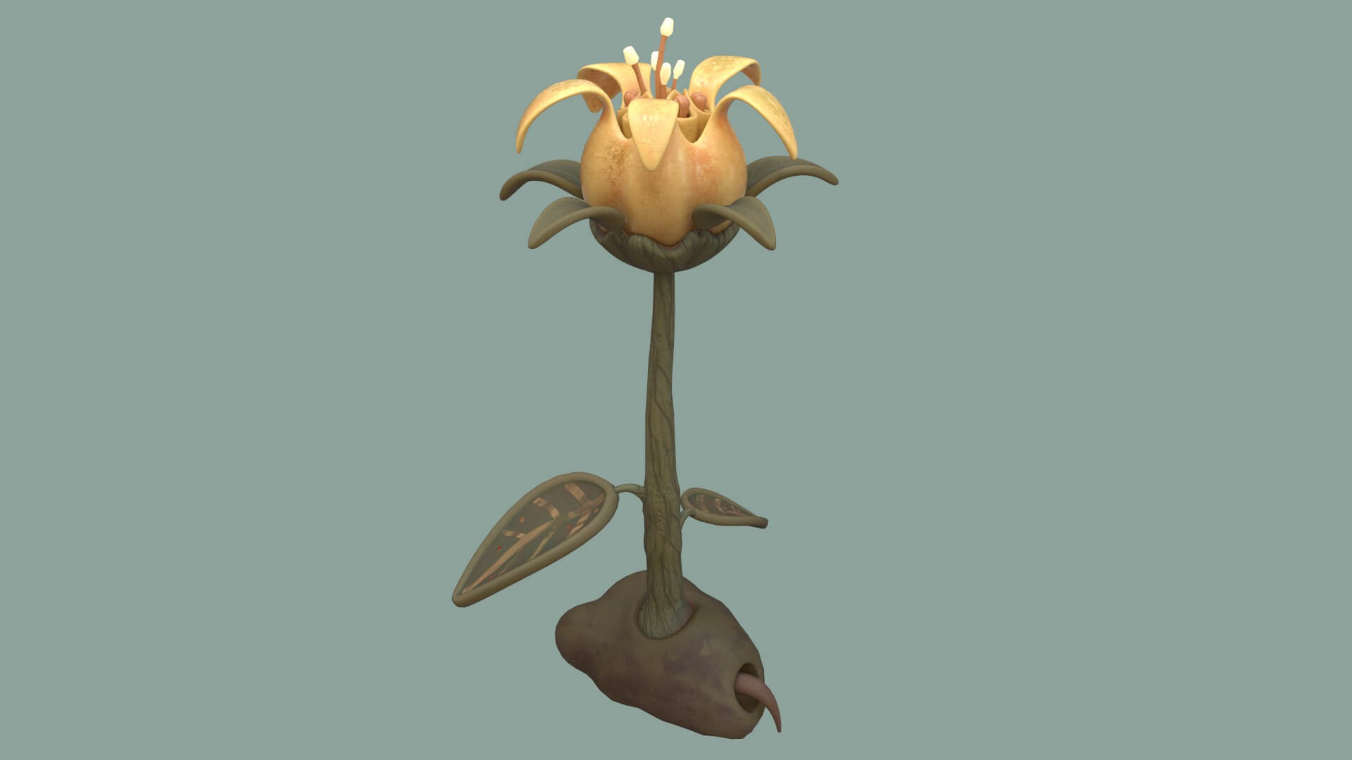 Stylized Fantasy Flower - 3D Model by Art_Teeves