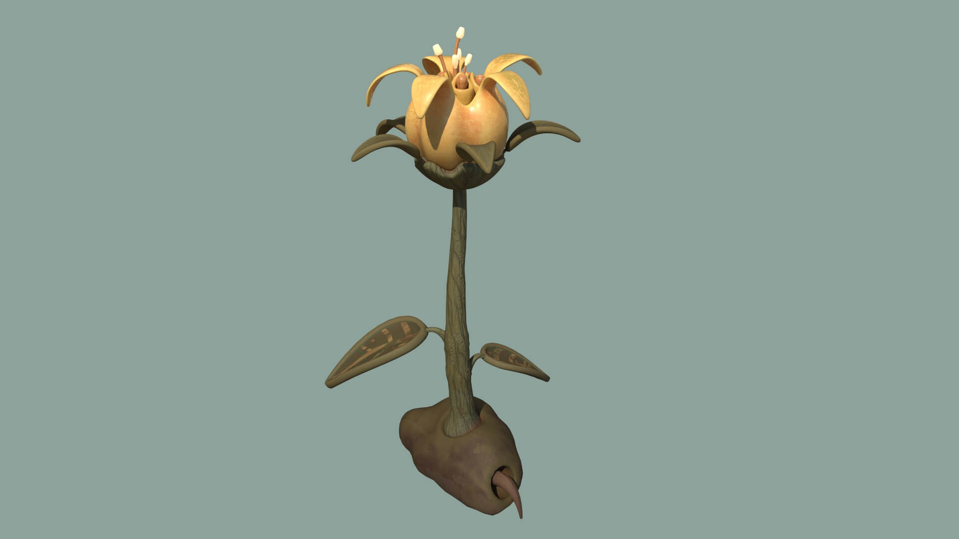 Stylized Fantasy Flower - 3D Model by Art_Teeves