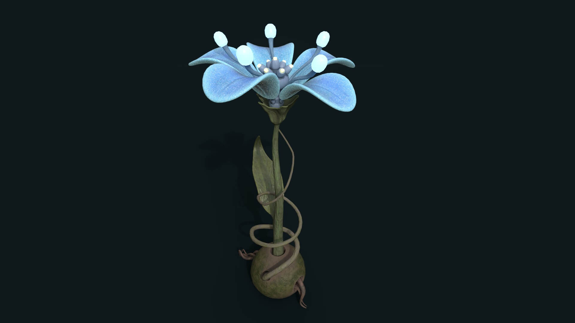 Stylized Fantasy Magical Glowing Flower - 3D Model by Art_Teeves