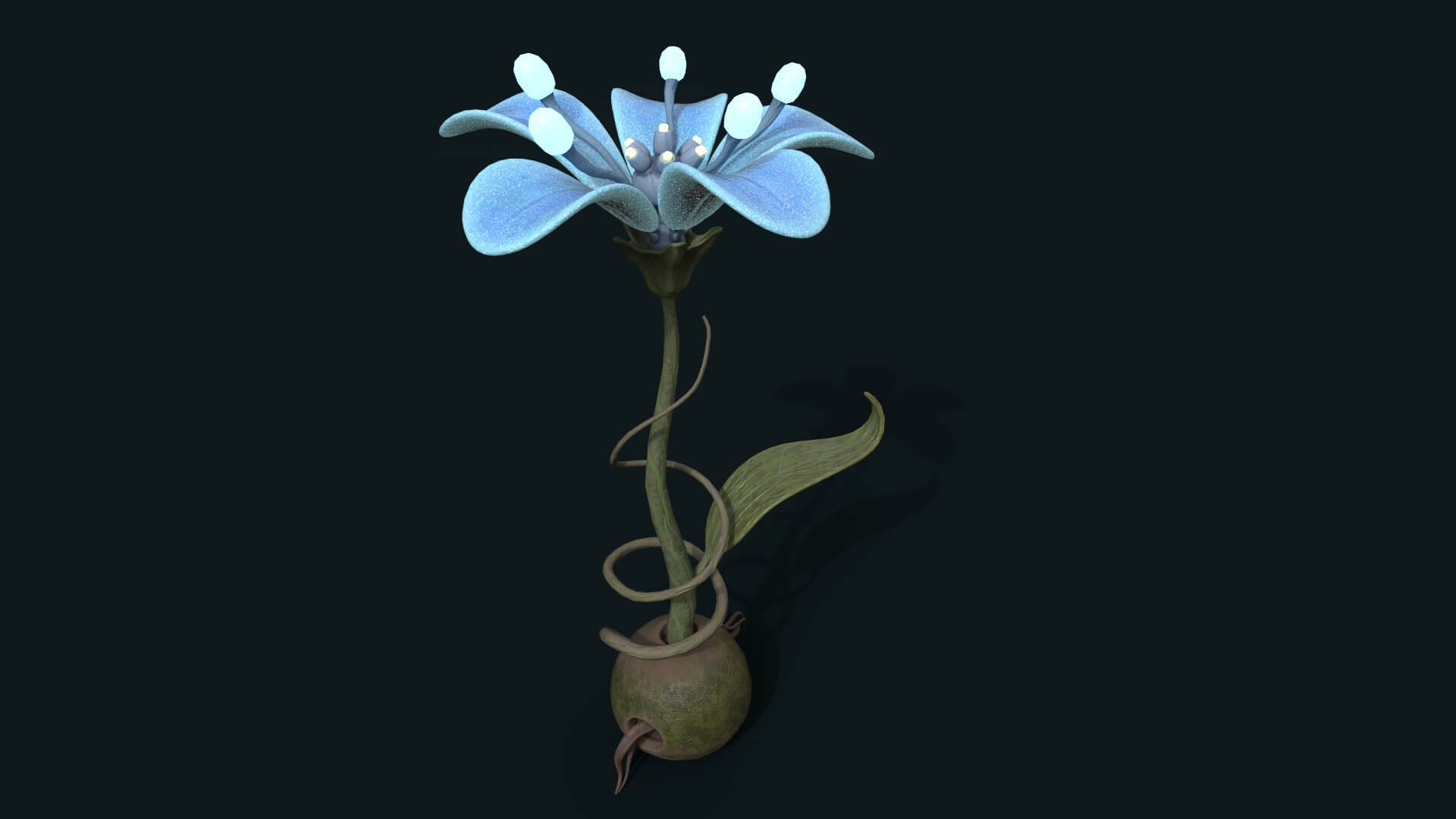 Stylized Fantasy Magical Glowing Flower - 3D Model by Art_Teeves