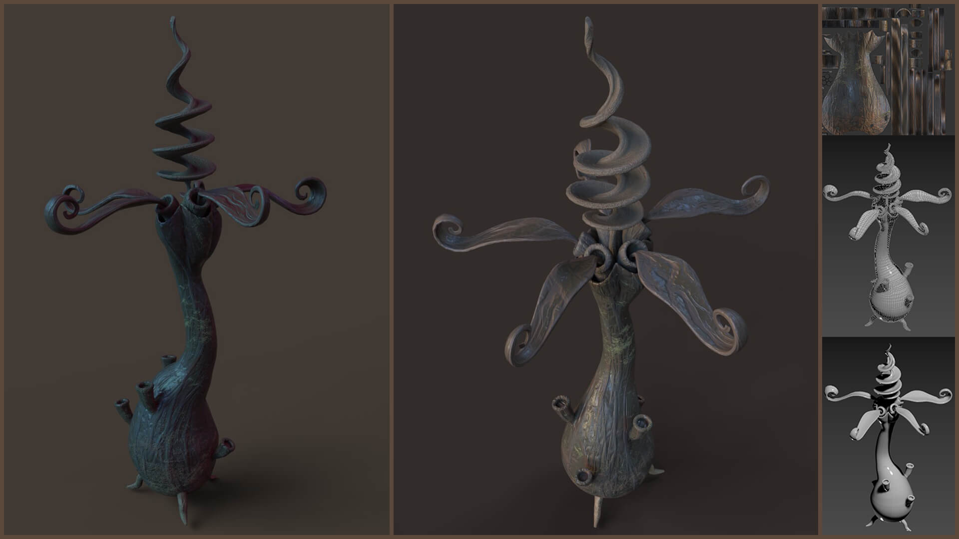 Stylized Fantasy Spiral Flower - 3D Model by Art_Teeves