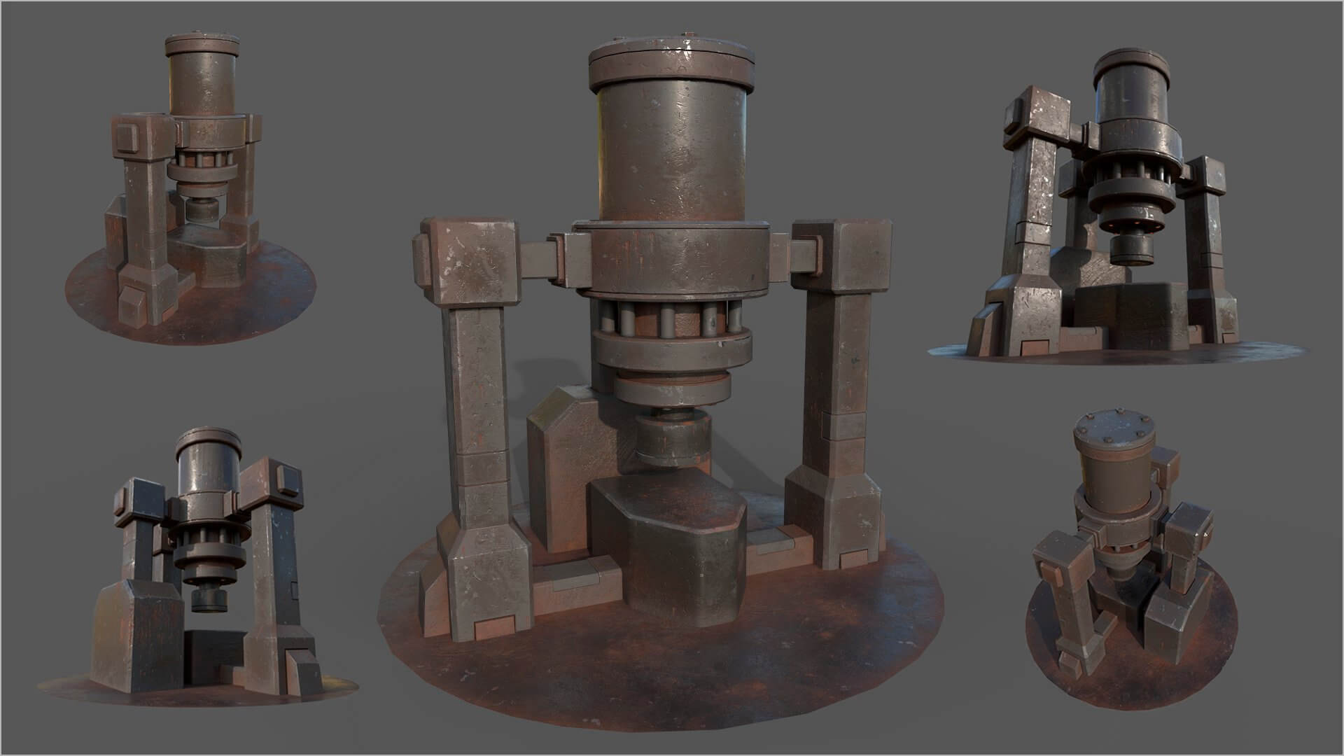Stylized Industrial Forge Press - 3D Model by Art_Teeves