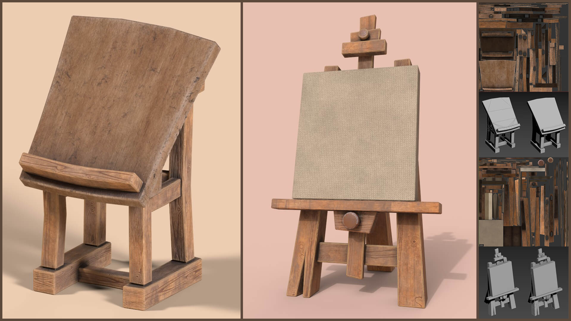 Stylized Easel - 3D Model by Art_Teeves