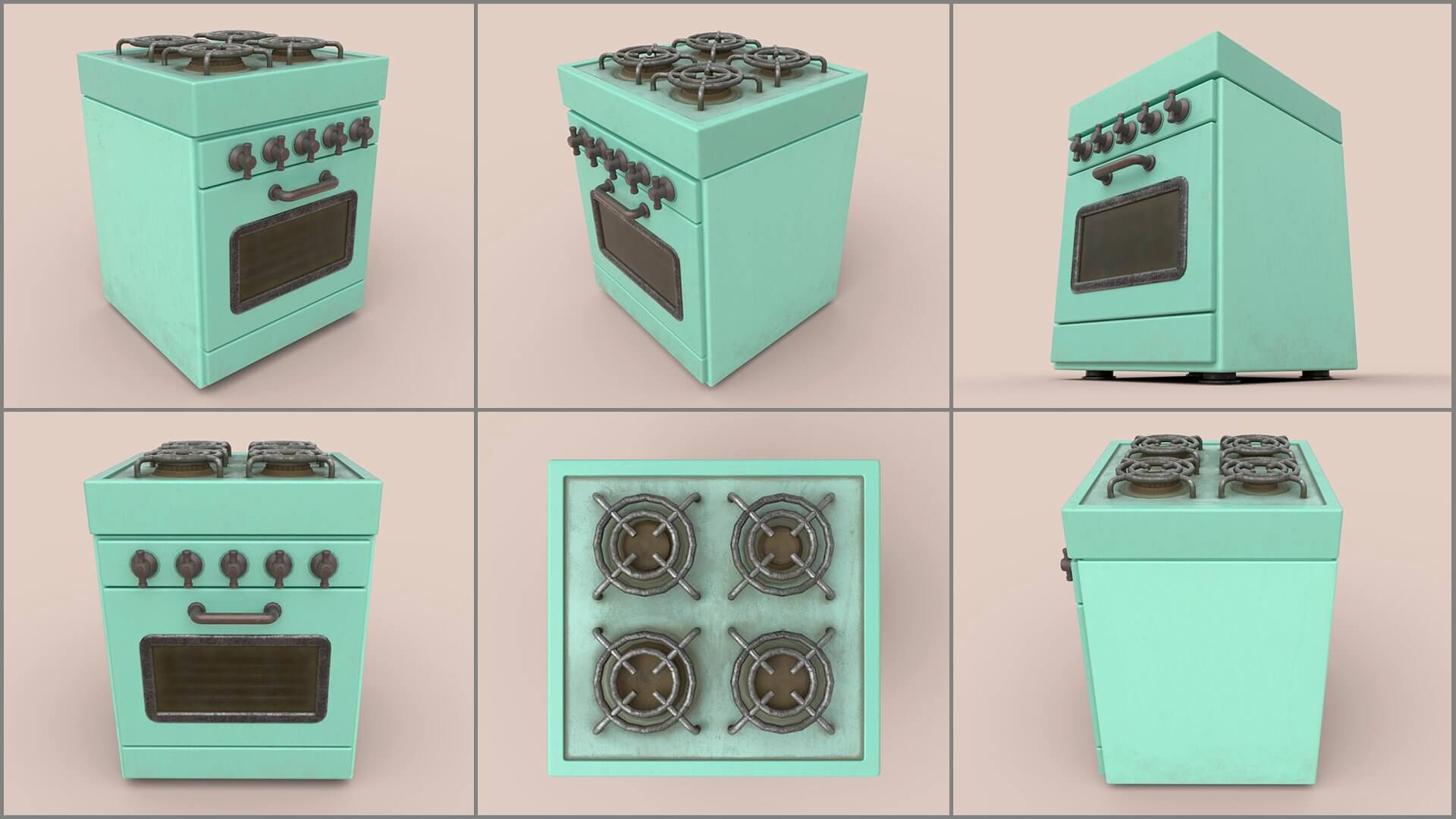 Stylized Retro Oven - 3D Model by Art_Teeves