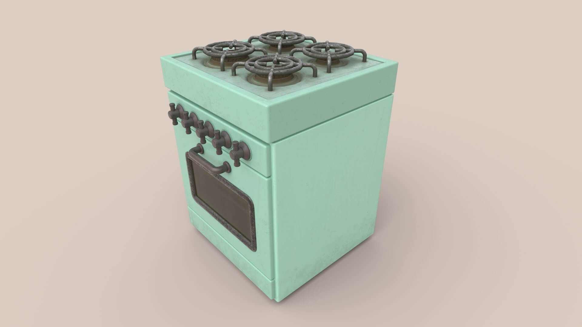 Stylized Retro Oven - 3D Model by Art_Teeves