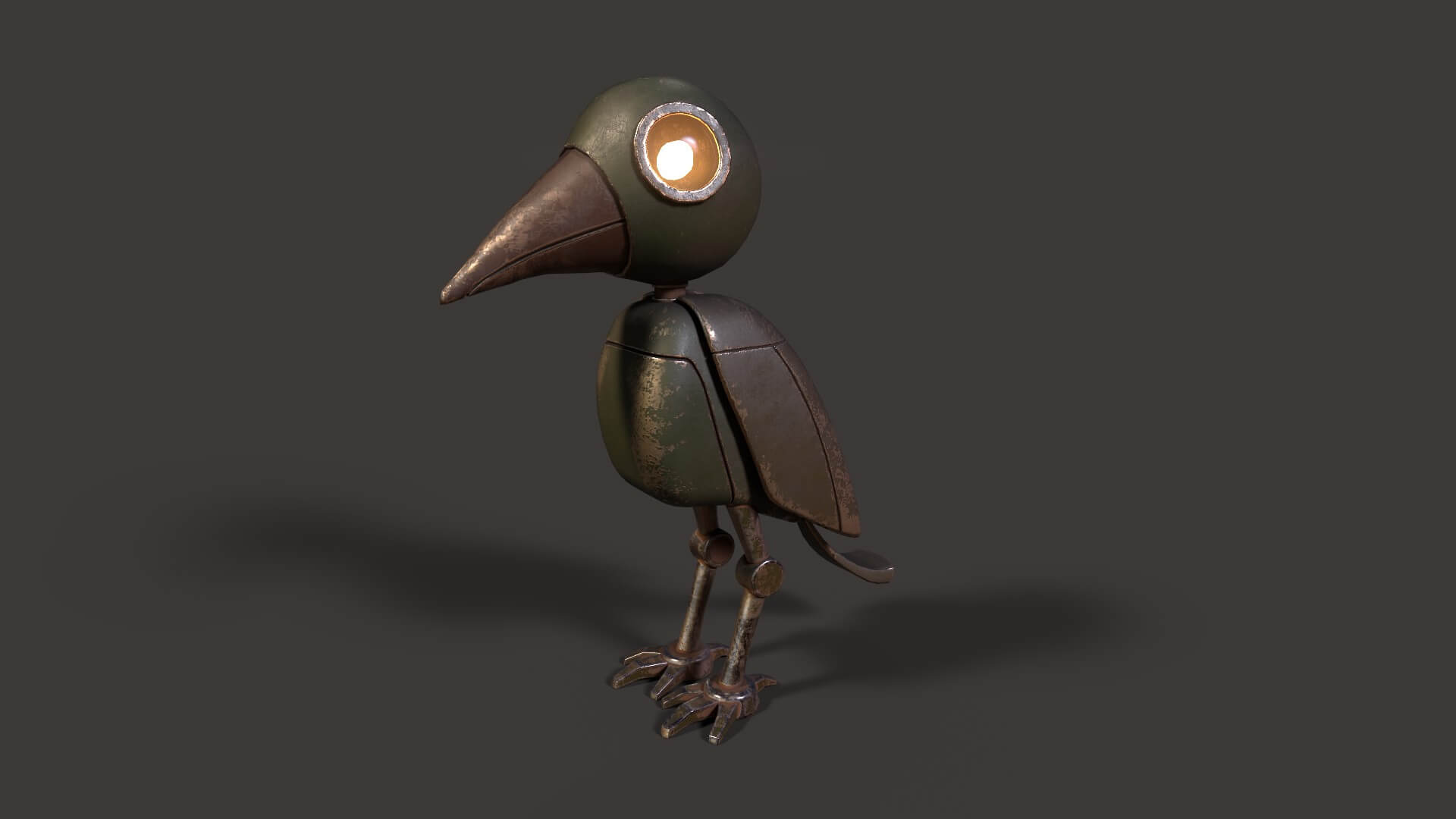 Stylized Mechanical Bird Figurine - 3D Model by Art_Teeves