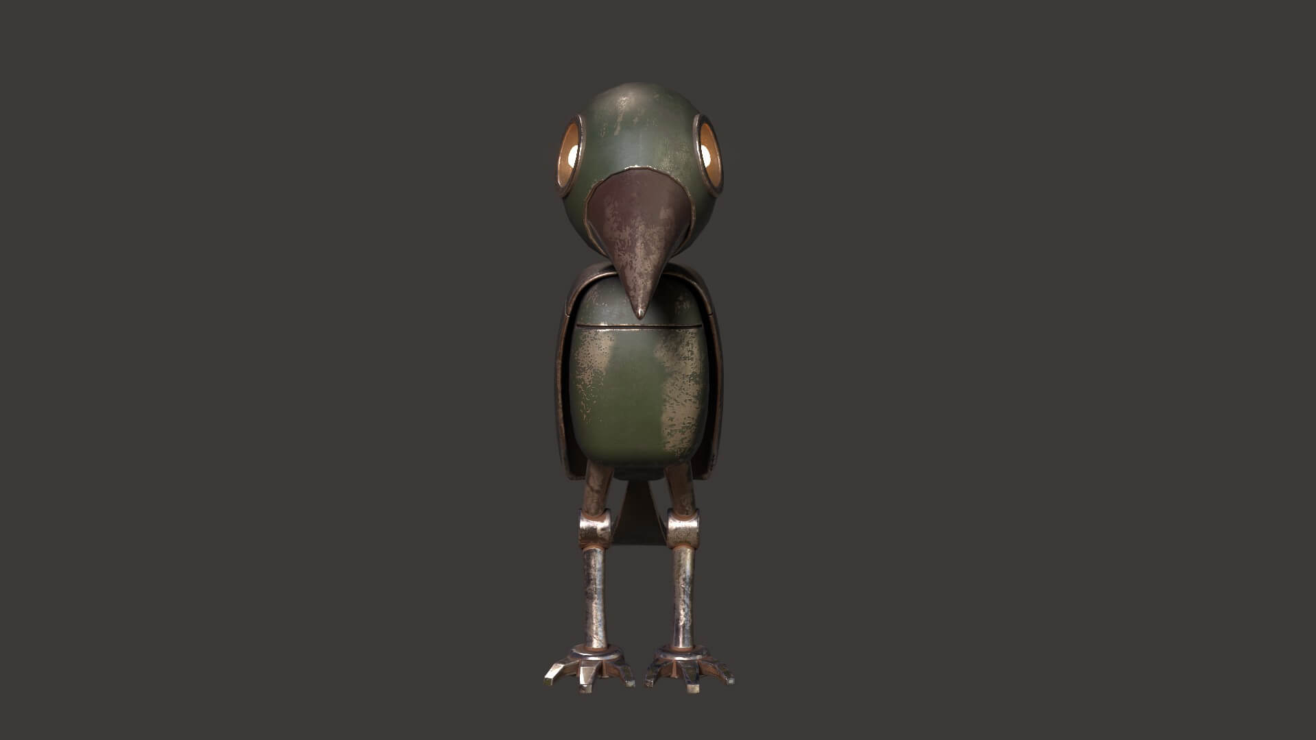 Stylized Mechanical Bird Figurine - 3D Model by Art_Teeves