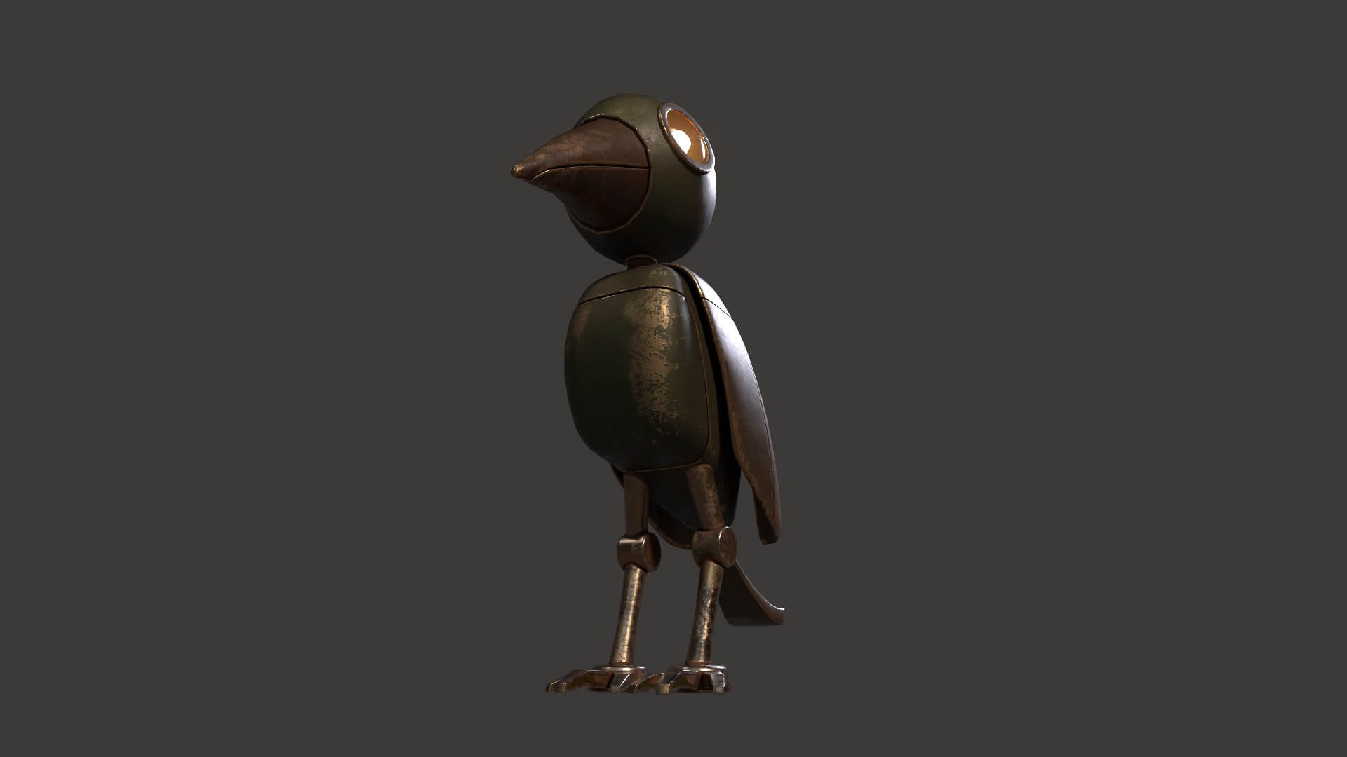 Stylized Mechanical Bird Figurine - 3D Model by Art_Teeves