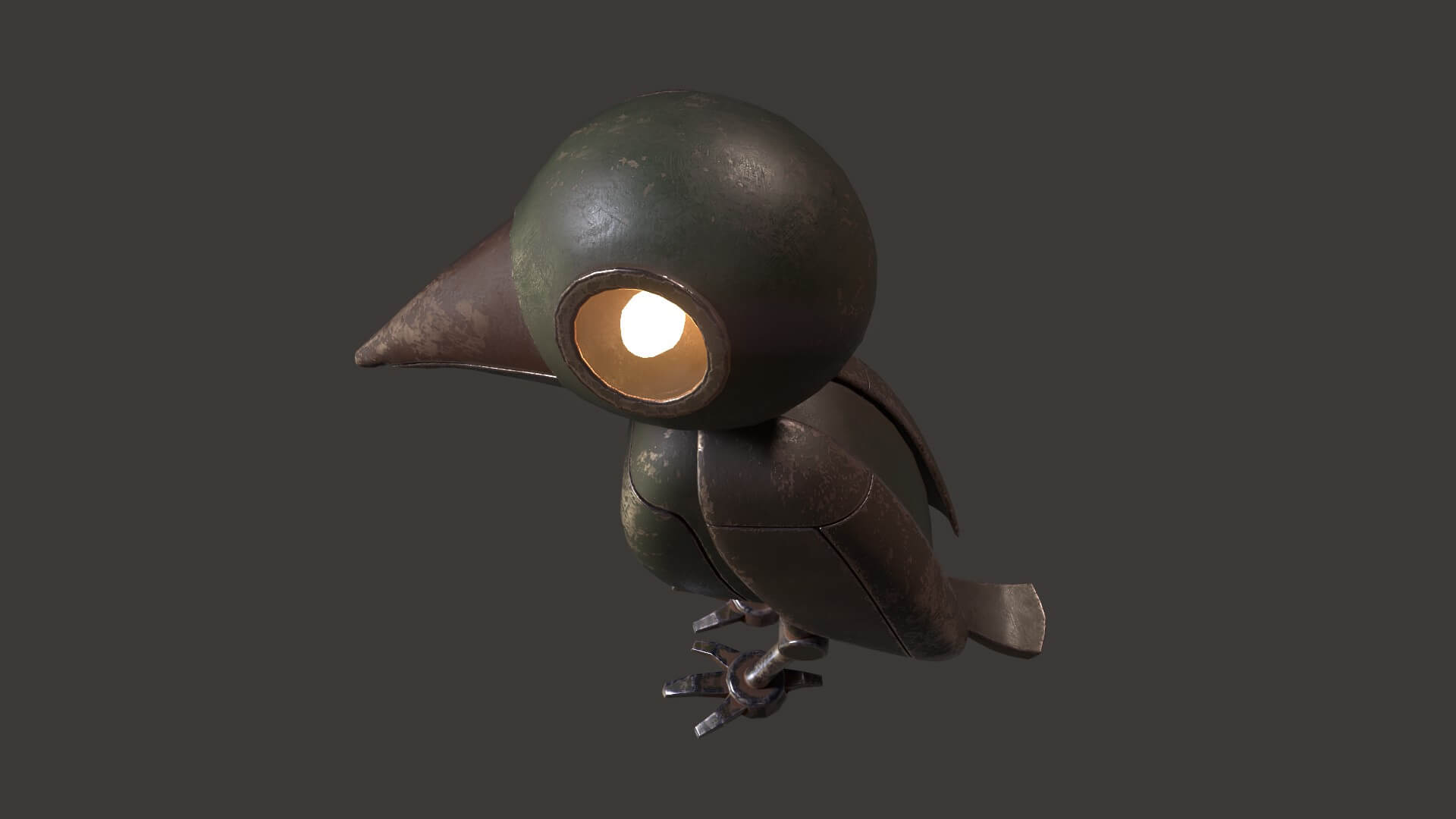 Stylized Mechanical Bird Figurine - 3D Model by Art_Teeves