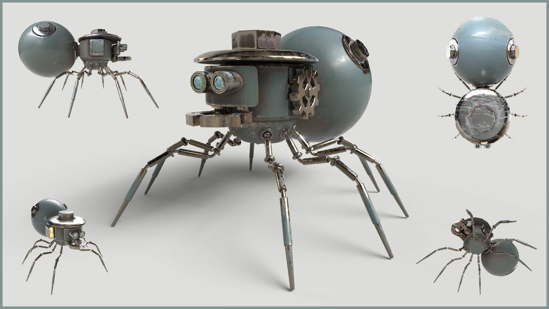 Stylized Mechanical Spider - 3D Model by Art_Teeves