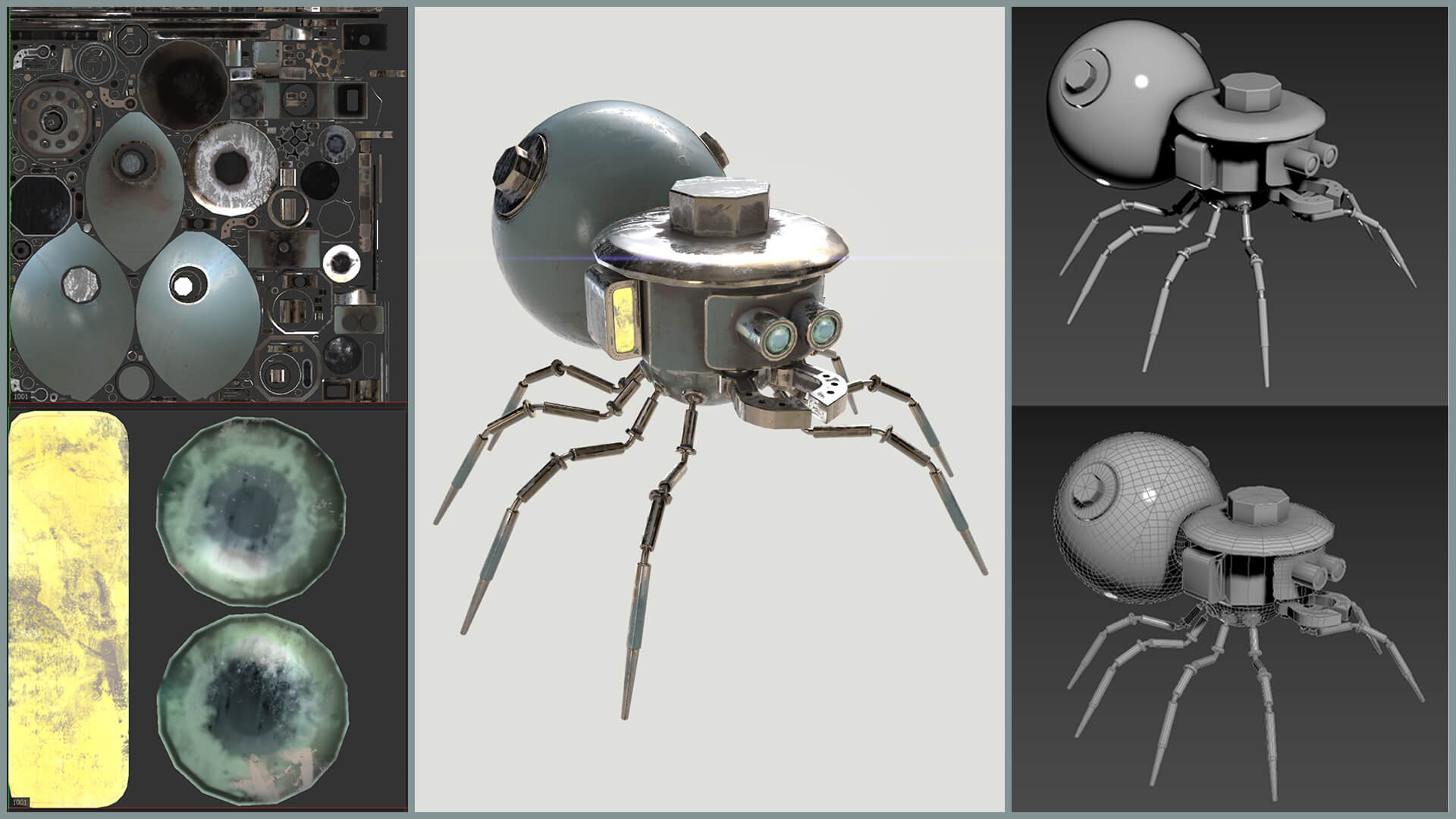Stylized Mechanical Spider - 3D Model by Art_Teeves