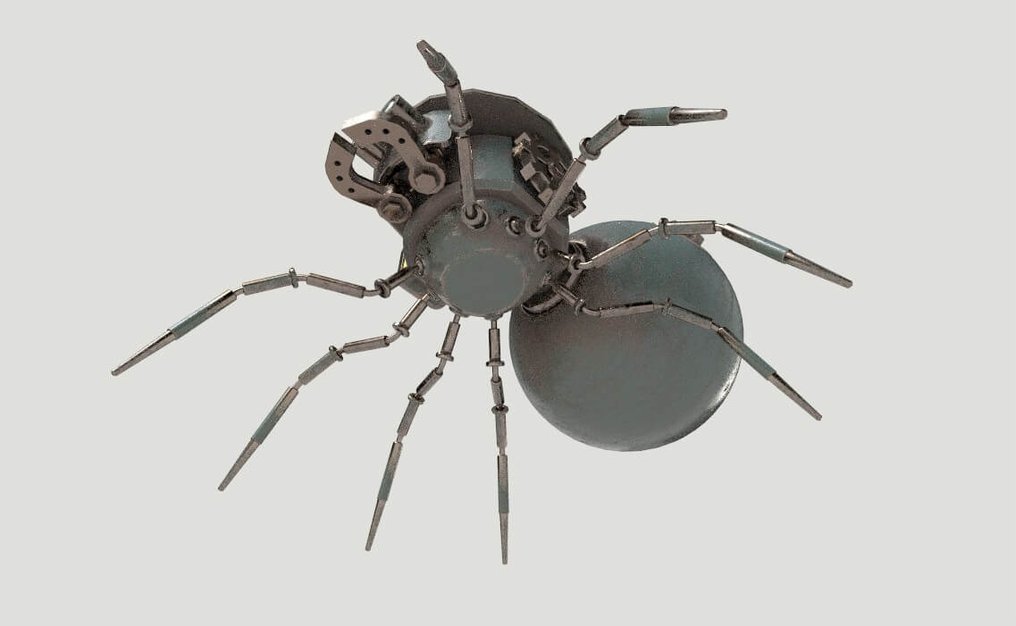Stylized Mechanical Spider - 3D Model by Art_Teeves