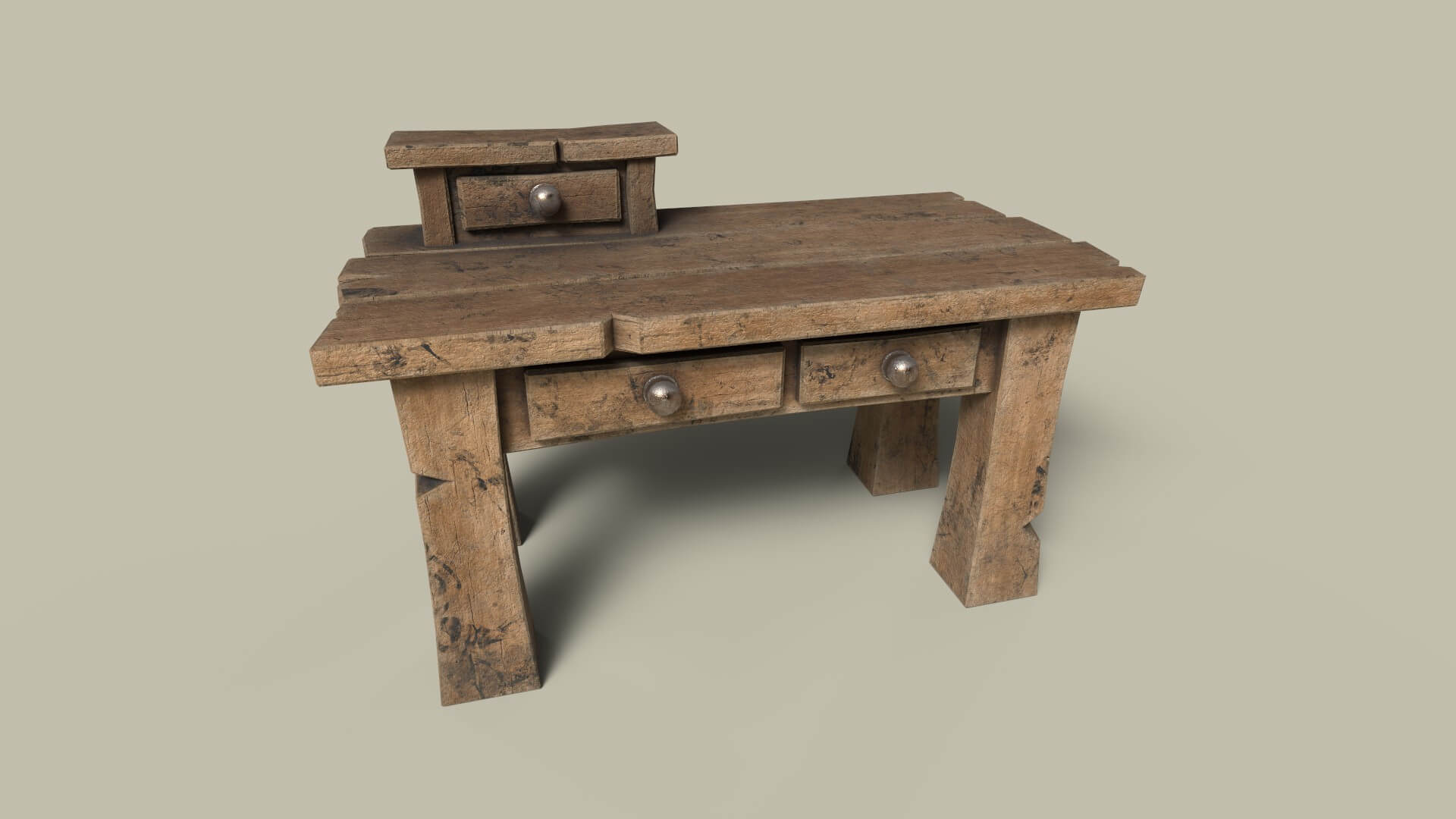 Stylized Medieval Table and Grinder - 3D Model by Art_Teeves