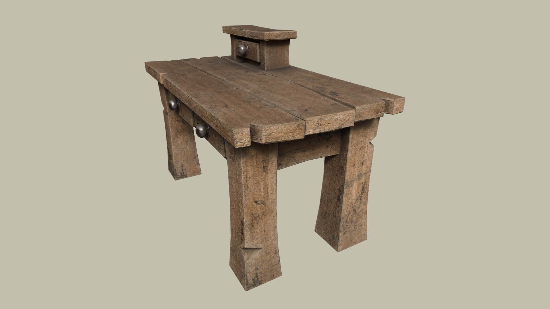 Stylized Medieval Table and Grinder - 3D Model by Art_Teeves