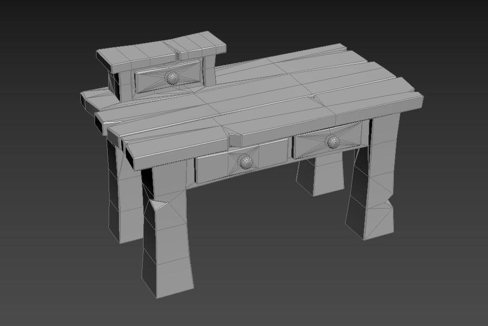 Stylized Medieval Table and Grinder - 3D Model by Art_Teeves