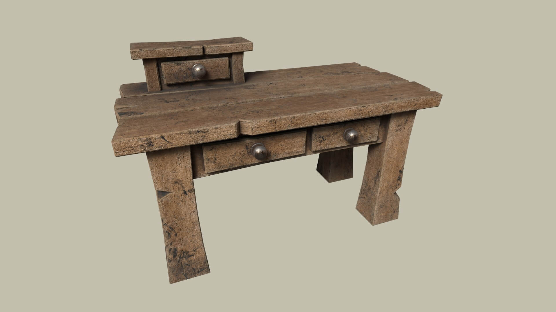 Stylized Medieval Table and Grinder - 3D Model by Art_Teeves