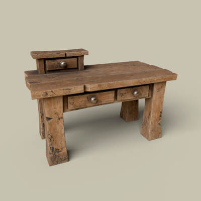 Stylized Medieval Table and Grinder - 3D Model by Art_Teeves