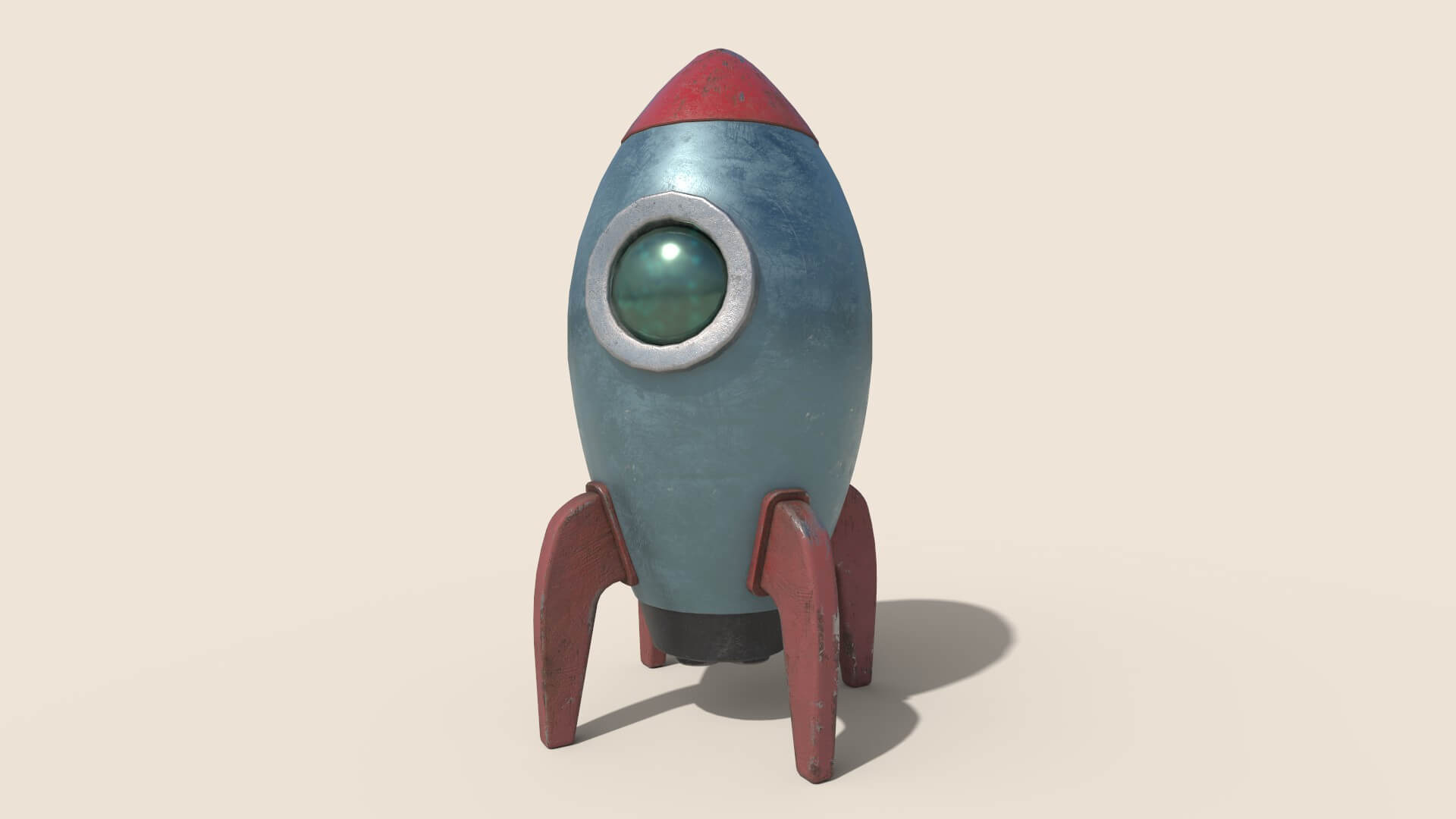 Stylized Retro Rocket - 3D Model by Art_Teeves
