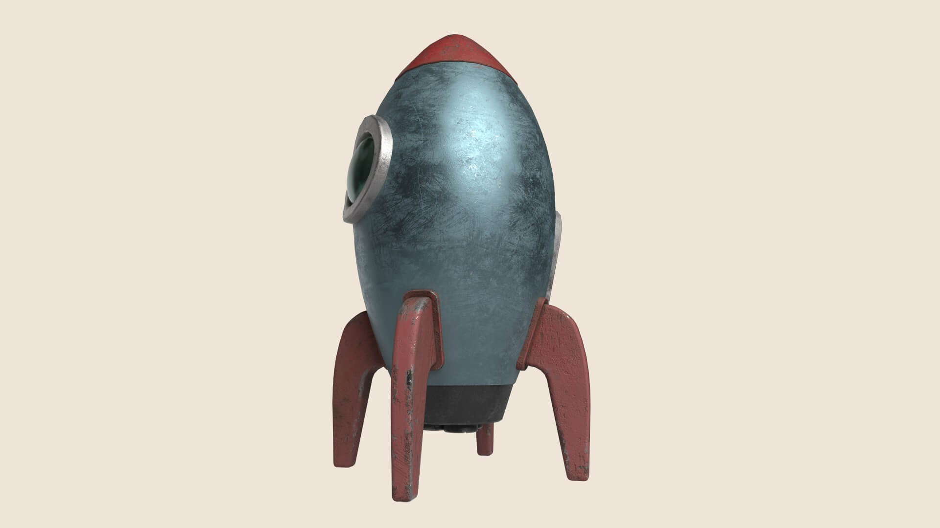 Stylized Retro Rocket - 3D Model by Art_Teeves