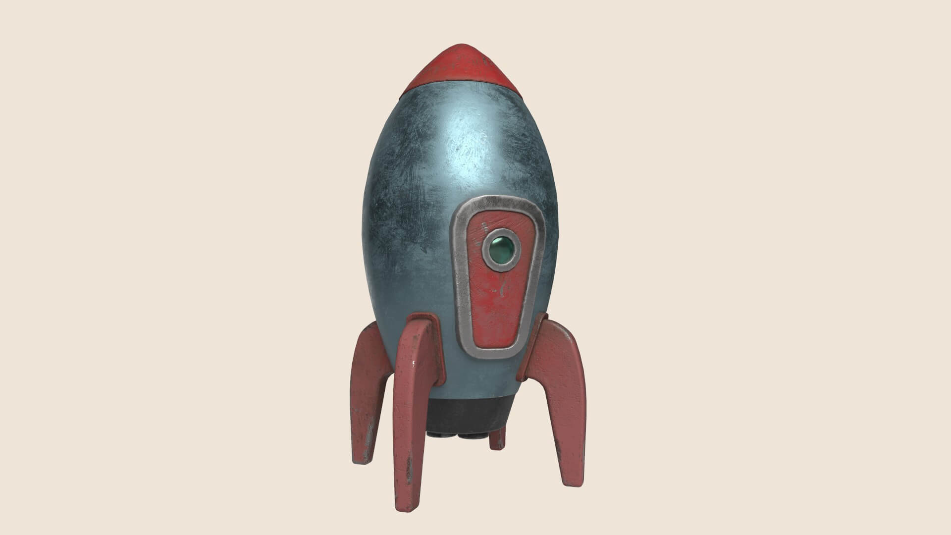 Stylized Retro Rocket - 3D Model by Art_Teeves