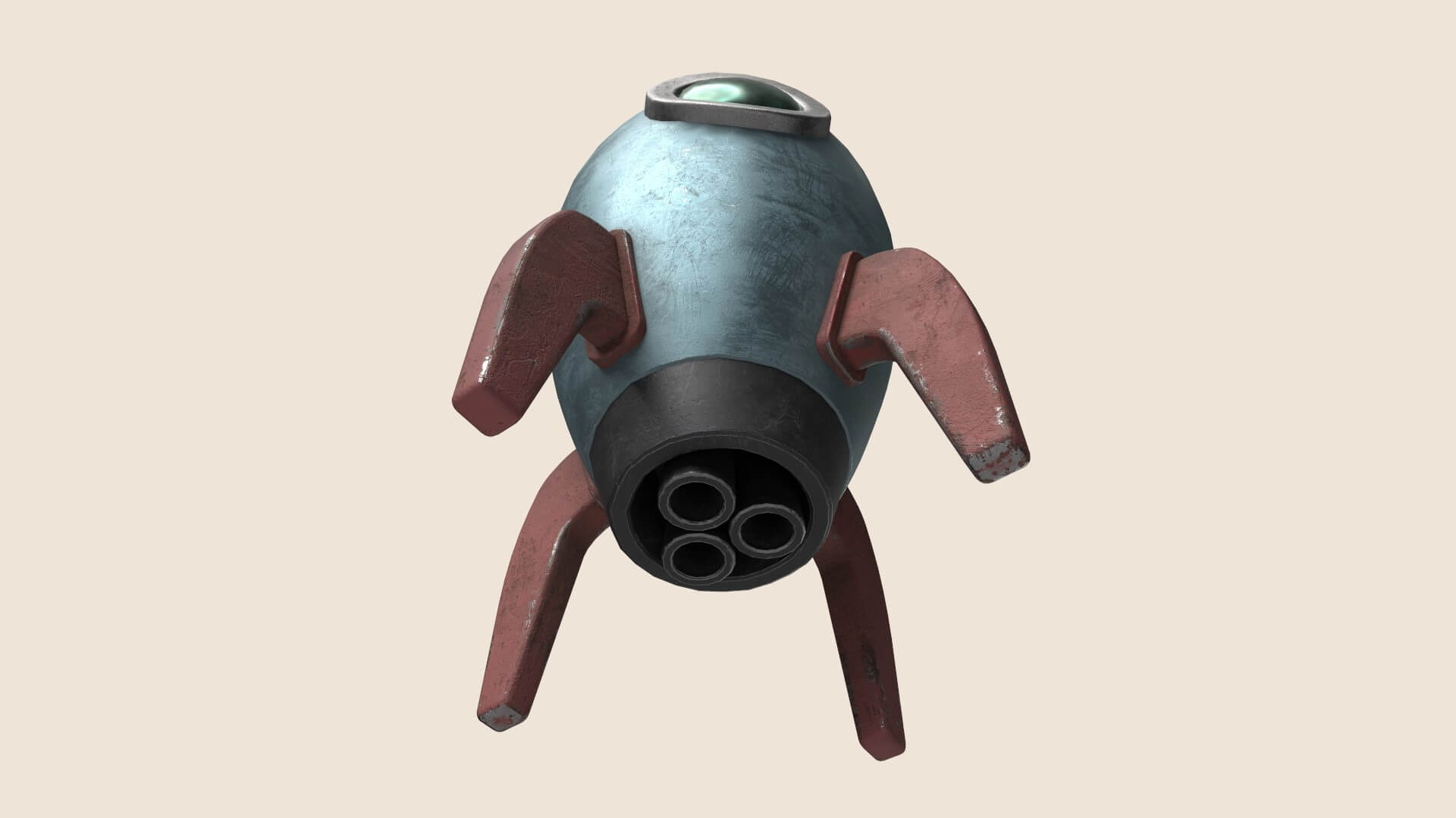 Stylized Retro Rocket - 3D Model by Art_Teeves