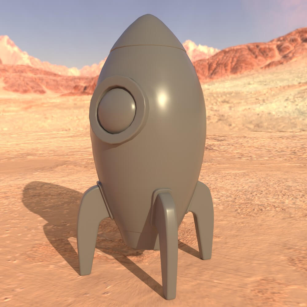 Stylized Retro Rocket - 3D Model by Art_Teeves