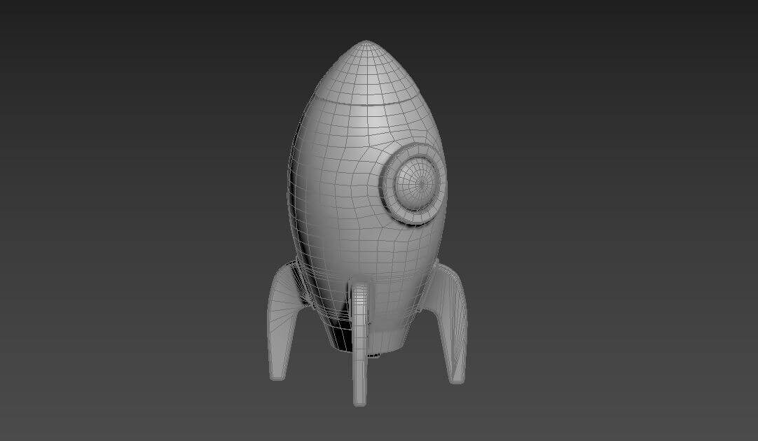 Stylized Retro Rocket - 3D Model by Art_Teeves