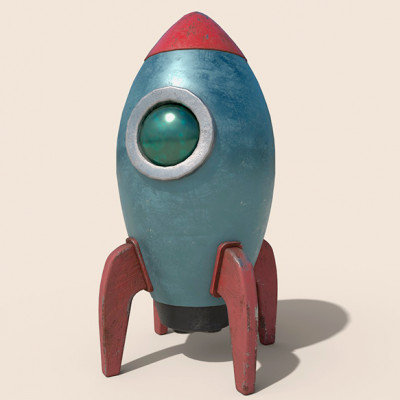 Stylized Retro Rocket - 3D Model by Art_Teeves