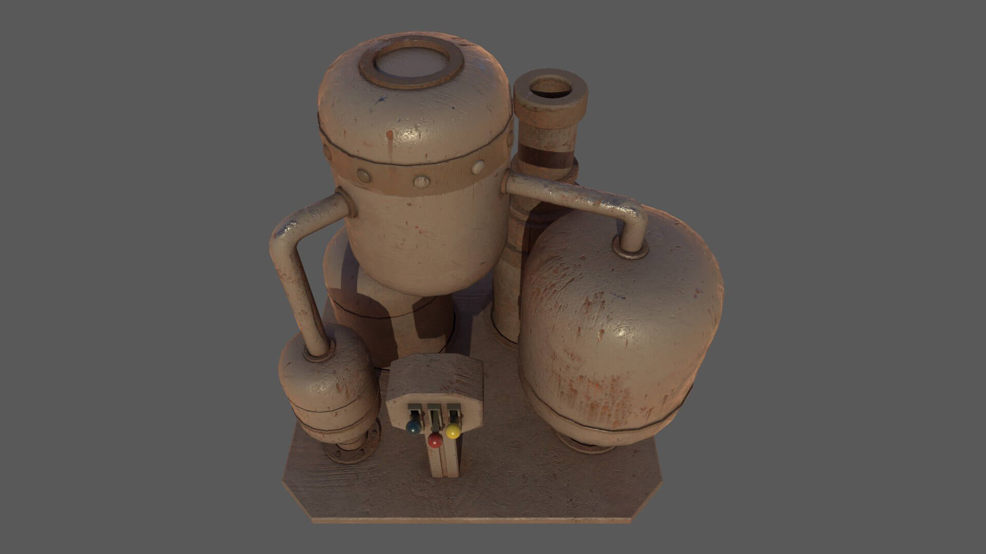 Stylized Retrofuturism Machinery - Tank System 3D Model by Art_Teeves
