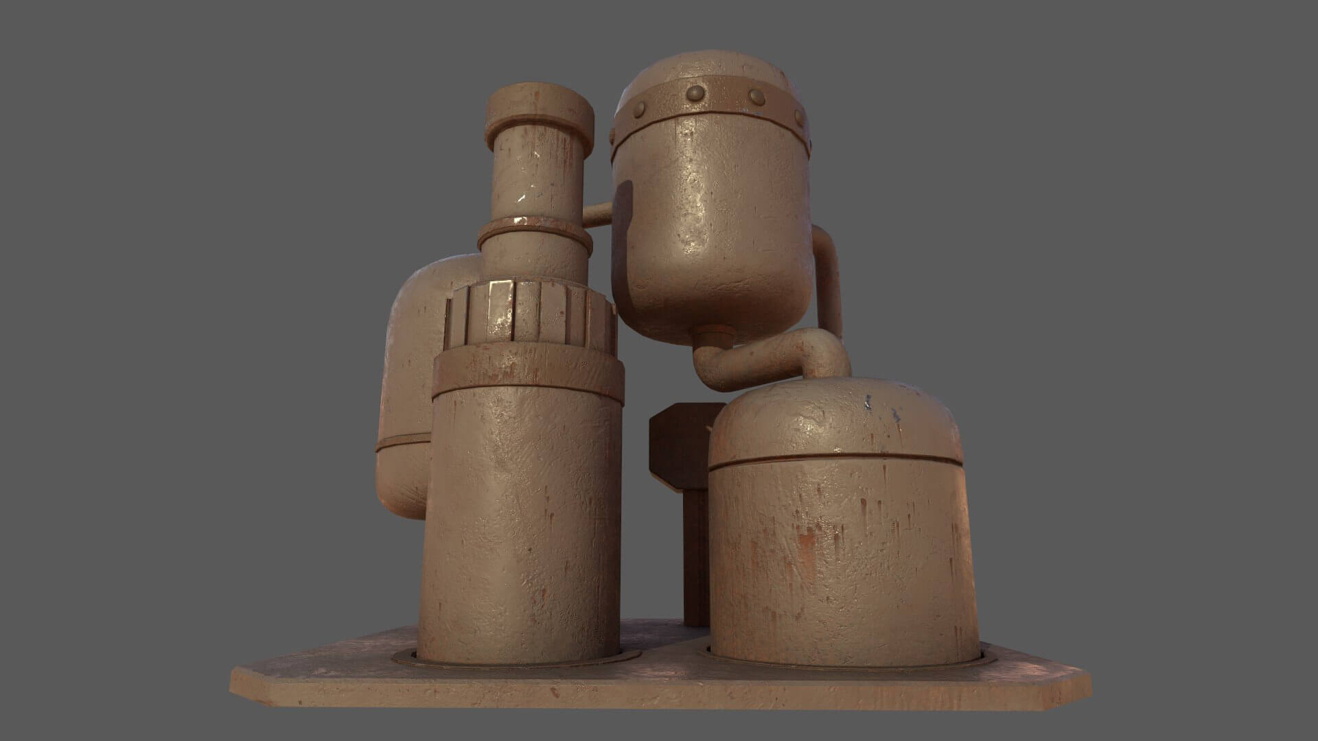 Stylized Retrofuturism Machinery - Tank System 3D Model by Art_Teeves