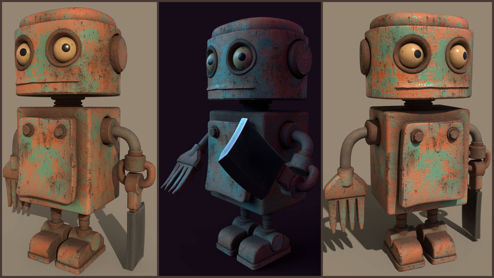 Stylized Robot Butcher - 3D Model by Art_Teeves