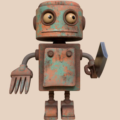 Stylized Simple Robot - 3D Model by Art_Teeves