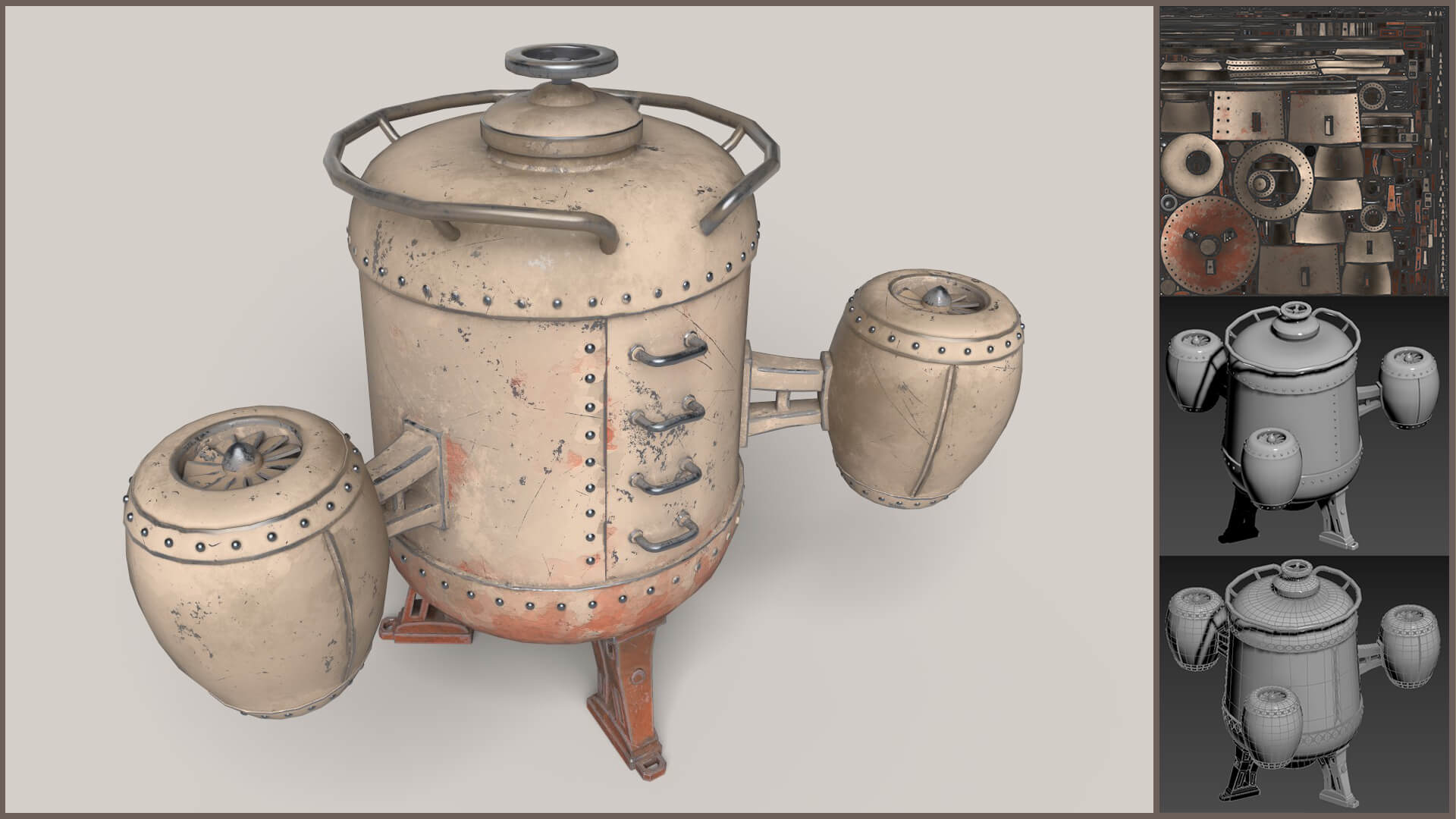 Stylized Rusty Flying Machine - 3D Model by Art_Teeves