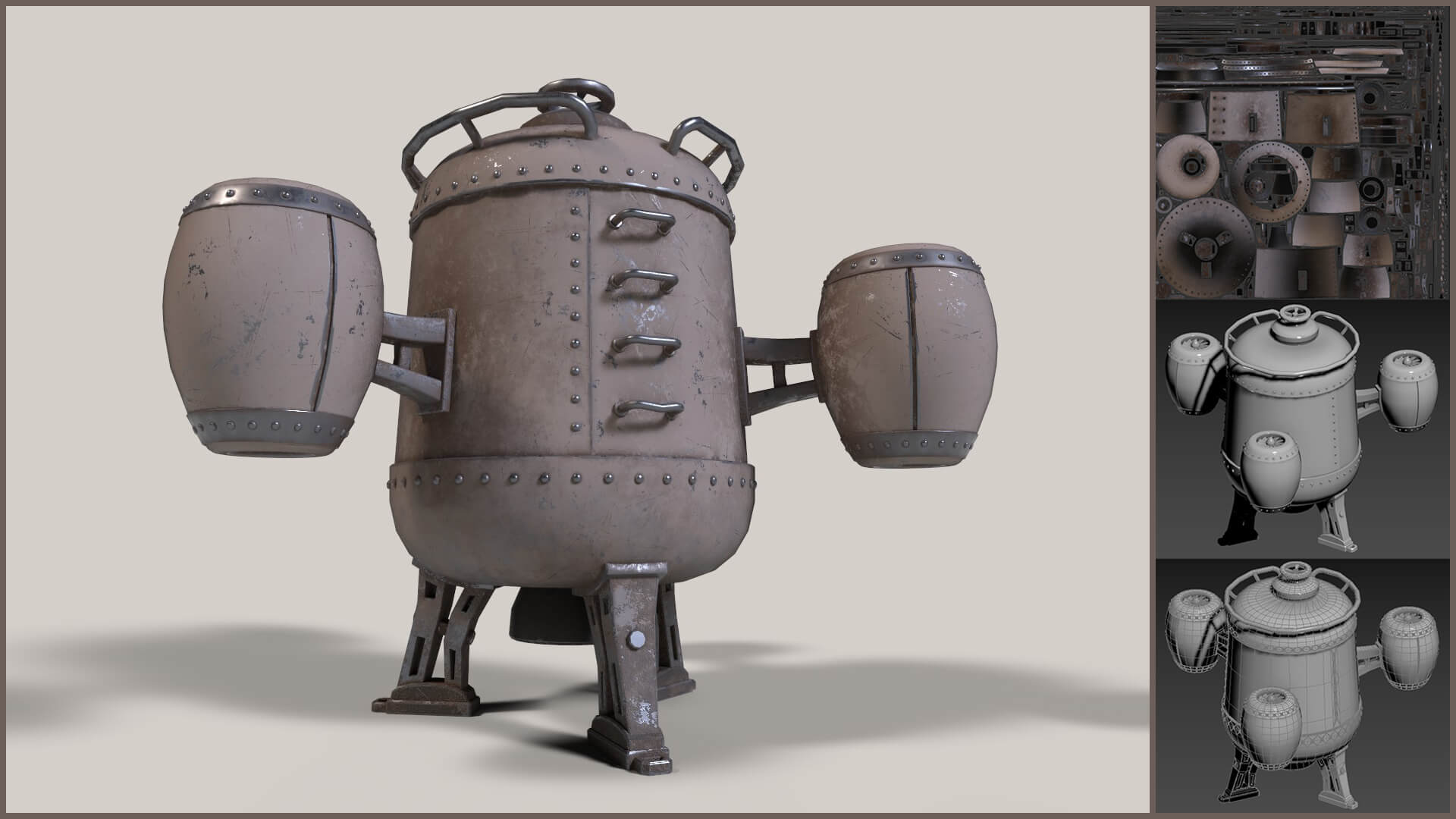 Stylized Rusty Flying Machine - 3D Model by Art_Teeves