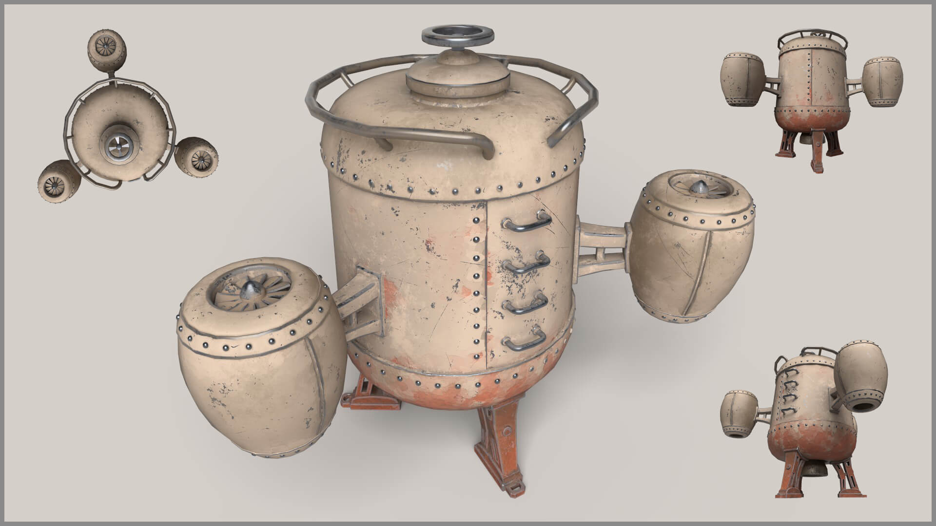 Stylized Rusty Flying Machine - 3D Model by Art_Teeves