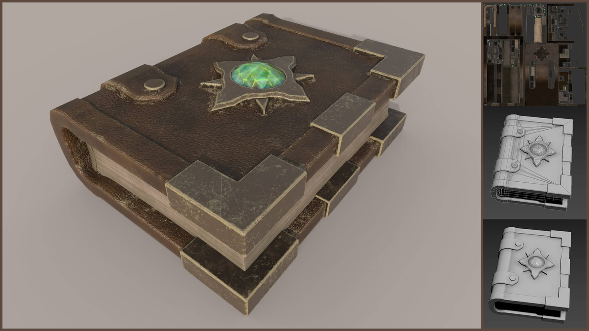 Stylized Spellbook With Green Star - 3D Model by Art_Teeves