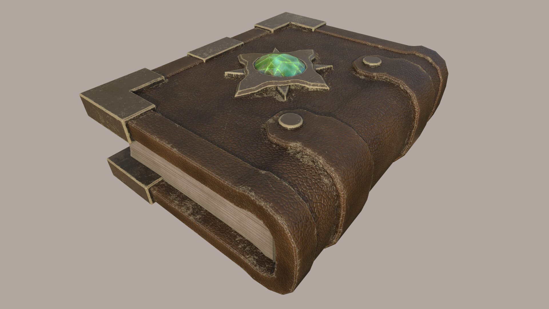 Stylized Spellbook With Green Star - 3D Model by Art_Teeves