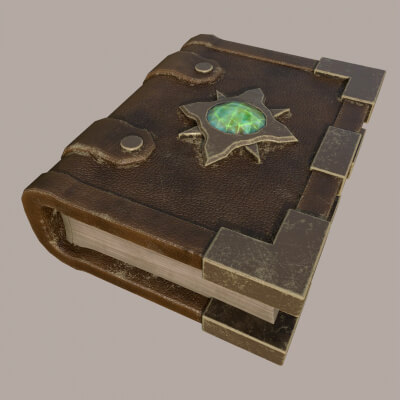 Stylized Spellbook With Green Star - 3D Model by Art_Teeves