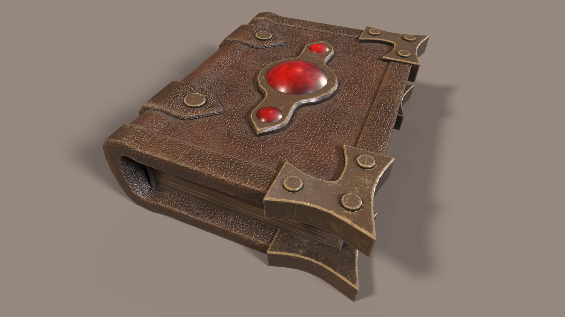 Stylized Spellbook With Ruby Planetoids - 3D Model by Art_Teeves