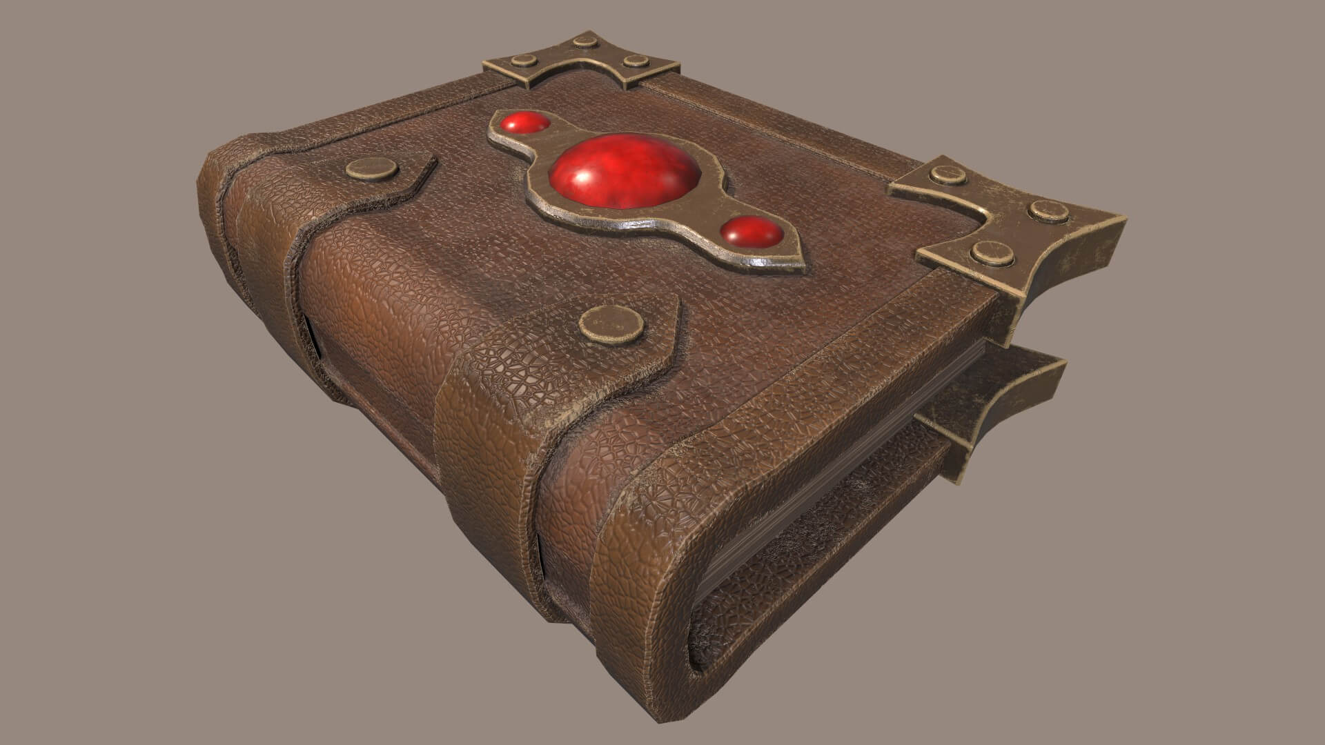 Stylized Spellbook With Ruby Planetoids - 3D Model by Art_Teeves