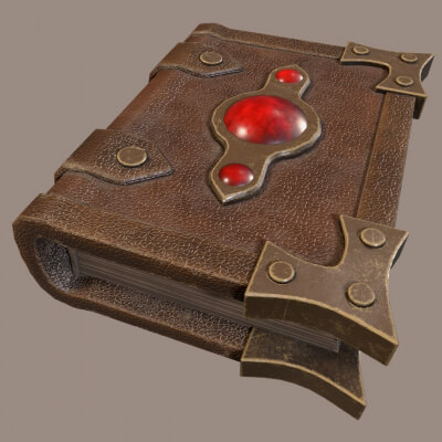 Stylized Spellbook With Ruby Planetoids - 3D Model by Art_Teeves
