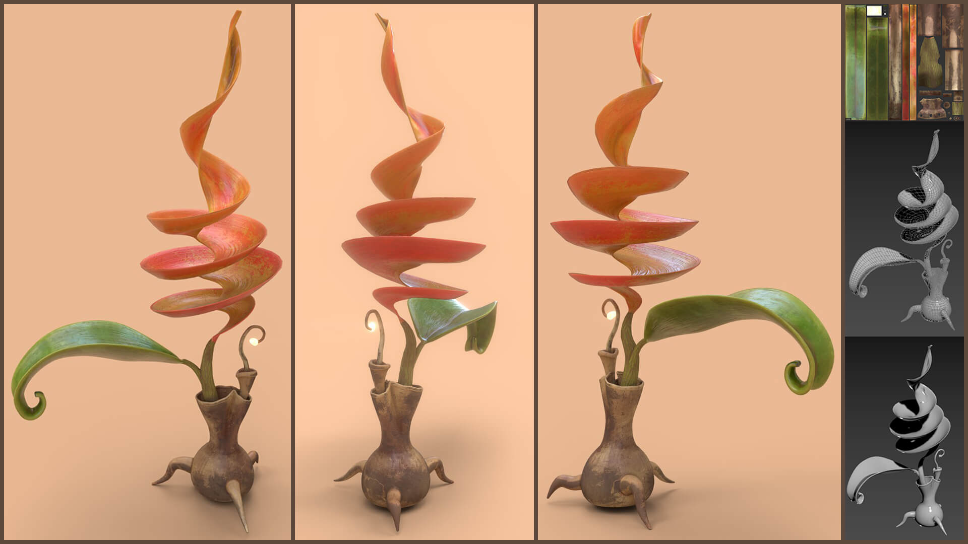 Stylized Spiral Flower - 3D Model by Art_Teeves