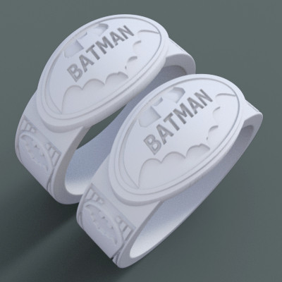 Batman/Bruce 2 Rings - 3D Model by Art0922