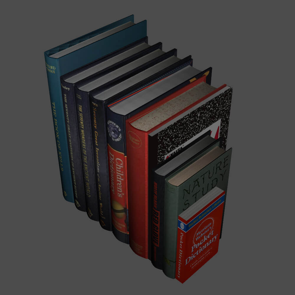 All 10 Books Fbx - 3D Model by Art0922