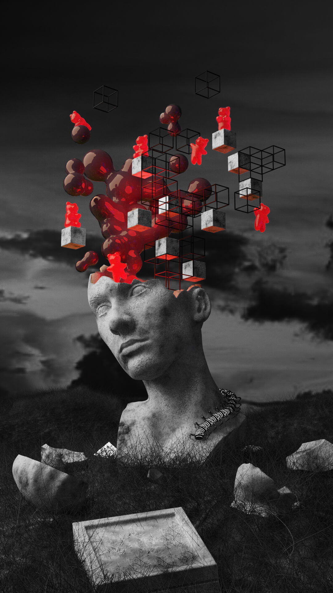 Self-Portrait 3D Render, Digital Art by artatuj