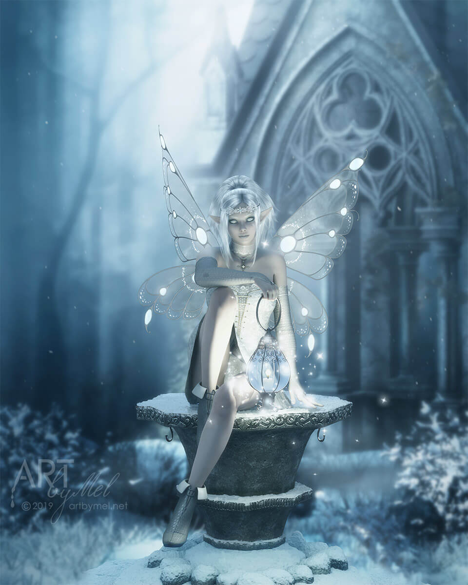 A Little Winter Magic 3D Render, Digital Art by ArtbyMel