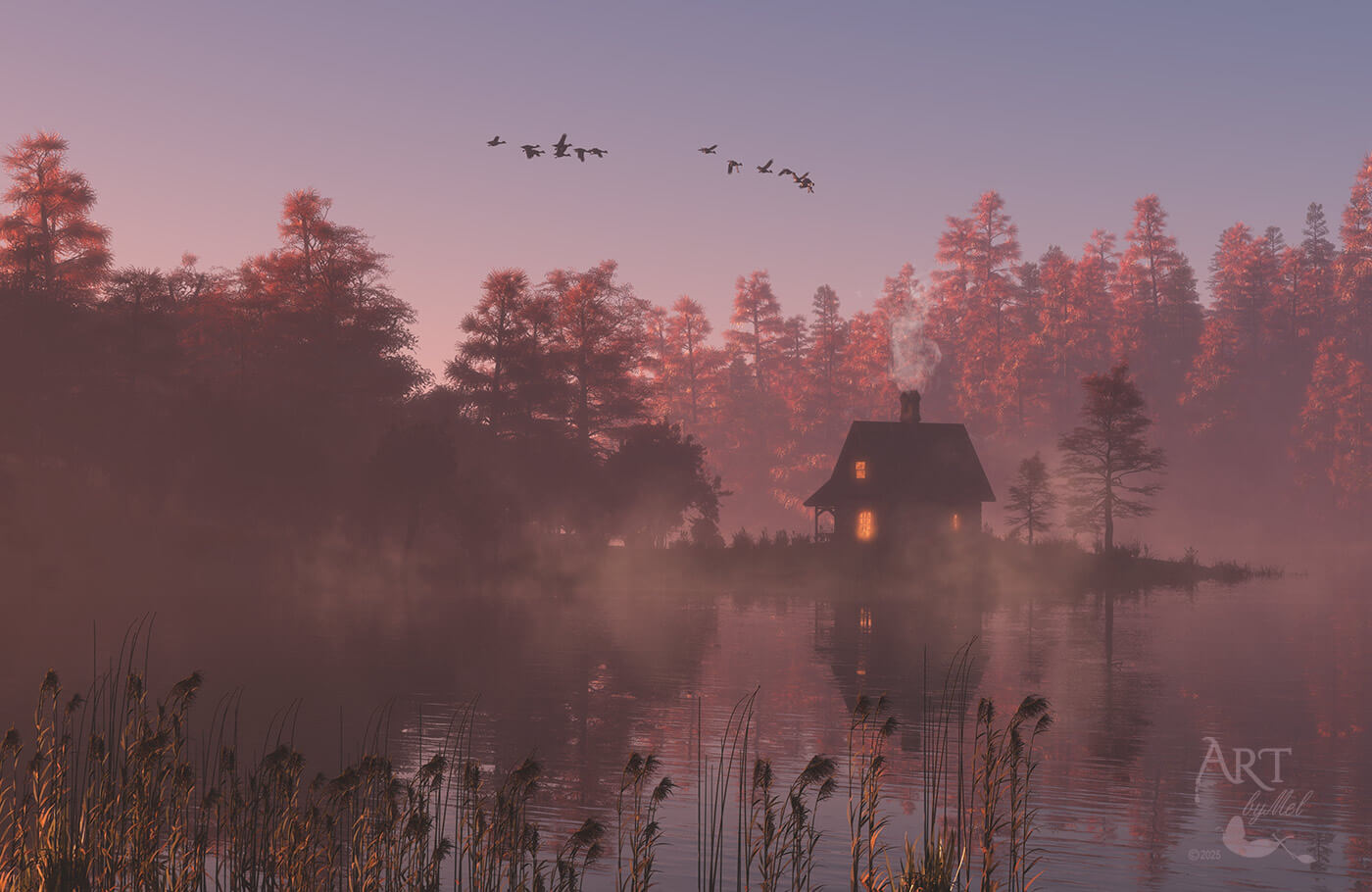 By the Lake 3D Render, Digital Art by ArtbyMel