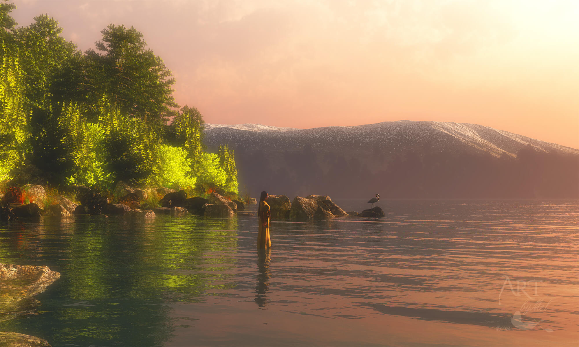 Cool Waters 3D Render, Digital Art by ArtbyMel