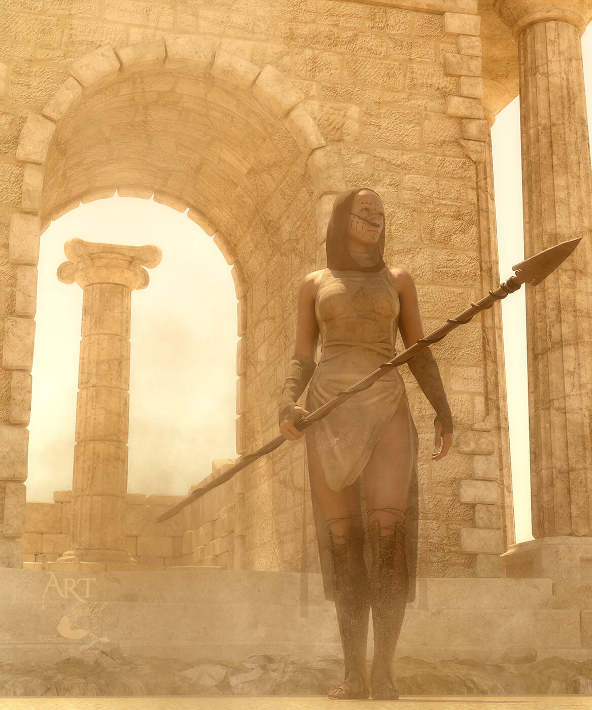 Desert Warrior 3D Render, Digital Art by ArtbyMel